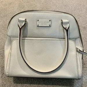 kate spade | Bags | White Leather Kate Spade Satchel Purse Handbag ...